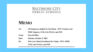 BCPS Sick Leave Bank Enrollment | City Union of Baltimore Local 800
